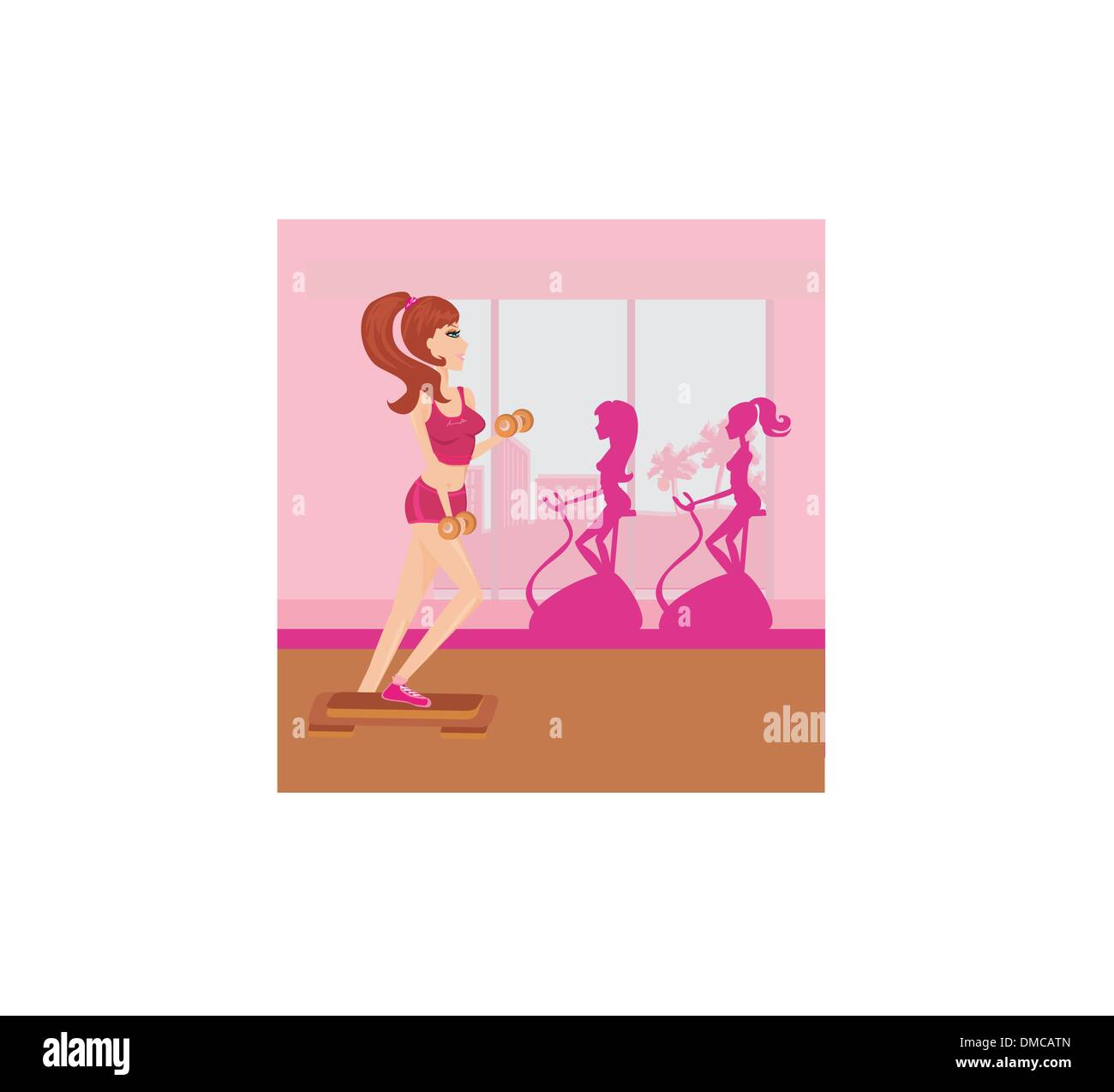 Woman exercising cartoon hi-res stock photography and images - Alamy