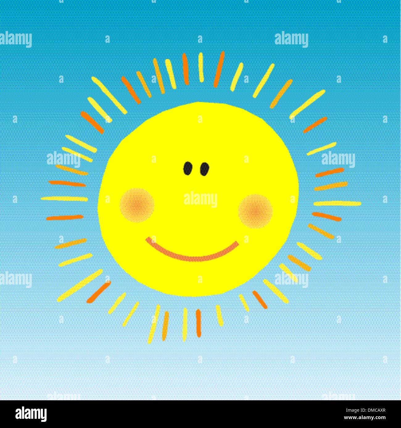 Stylized image smiling sun rays hi-res stock photography and images - Alamy