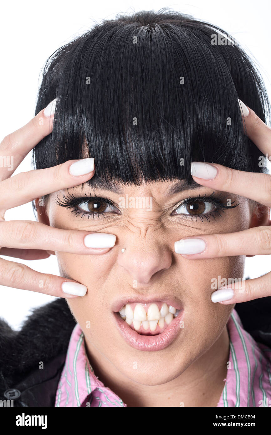 Angry Stressed Young Woman Stock Photo - Alamy