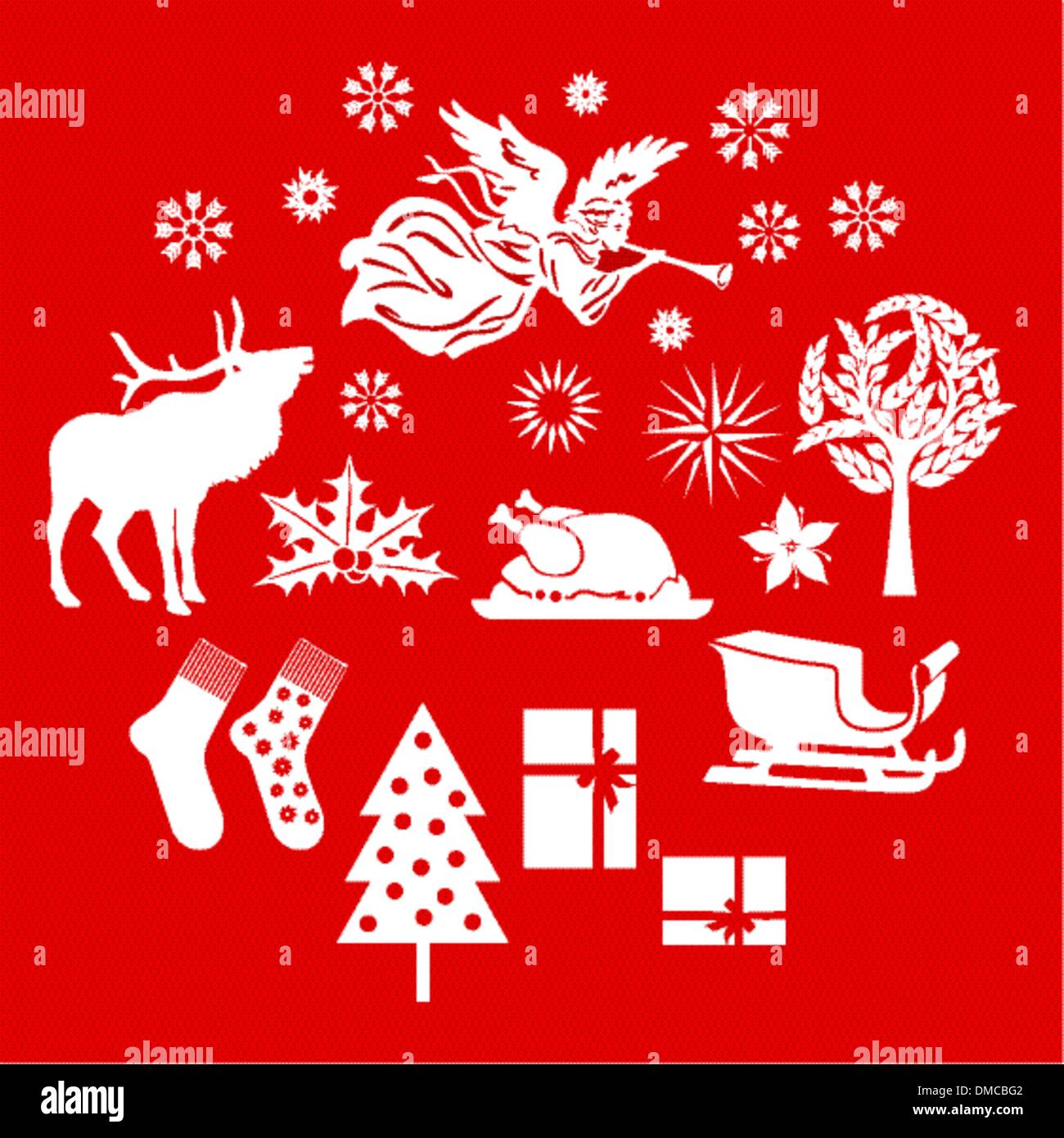 Red sleigh decoration Stock Vector Images - Alamy