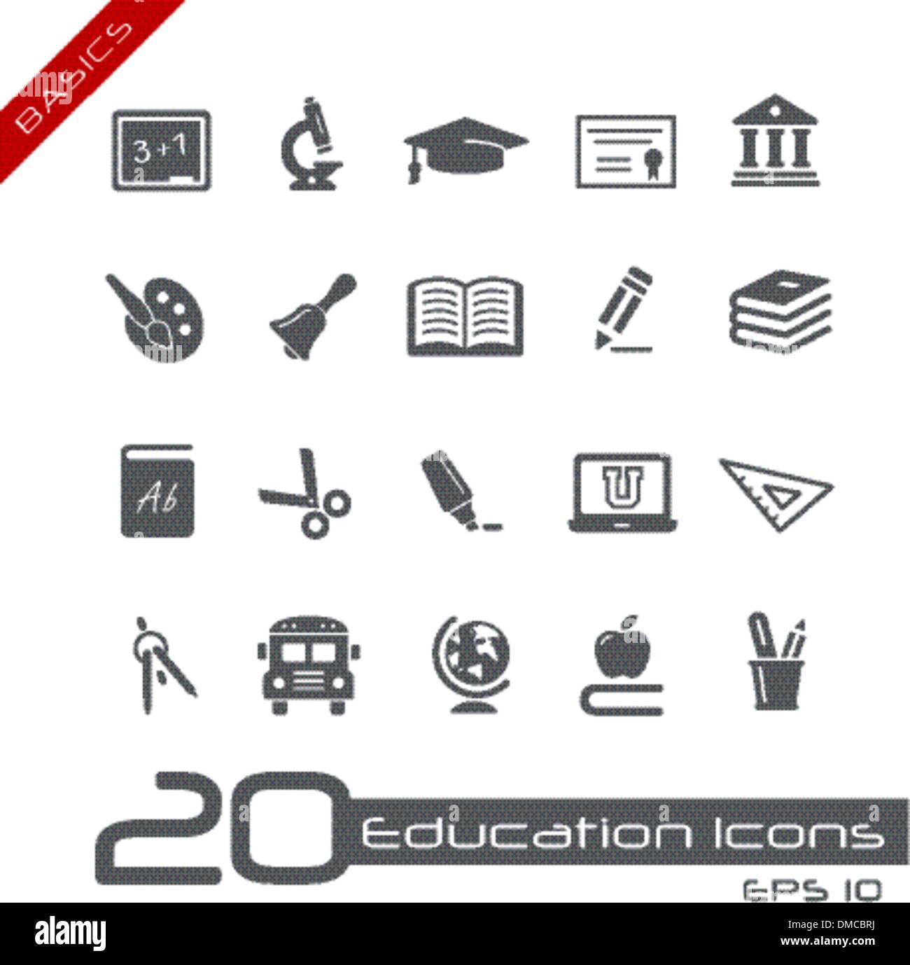 Education Icons // Basics Series Stock Vector Image & Art - Alamy