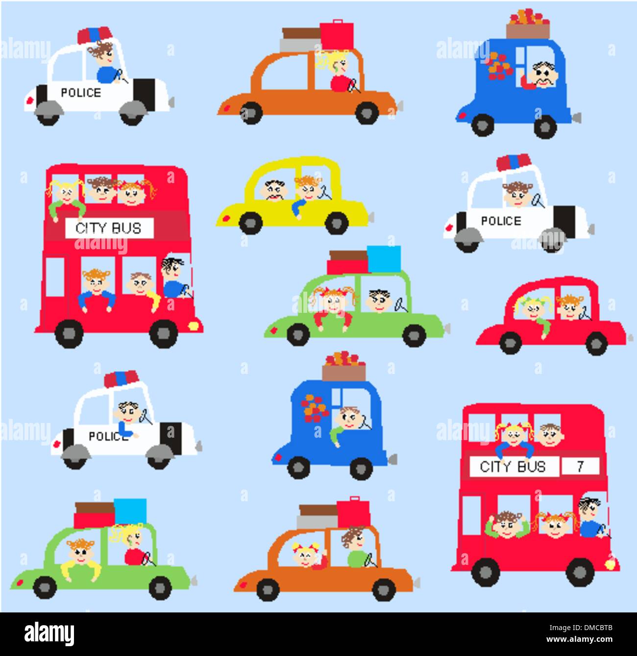 Children drawings pattern seamless Stock Vector Images - Alamy