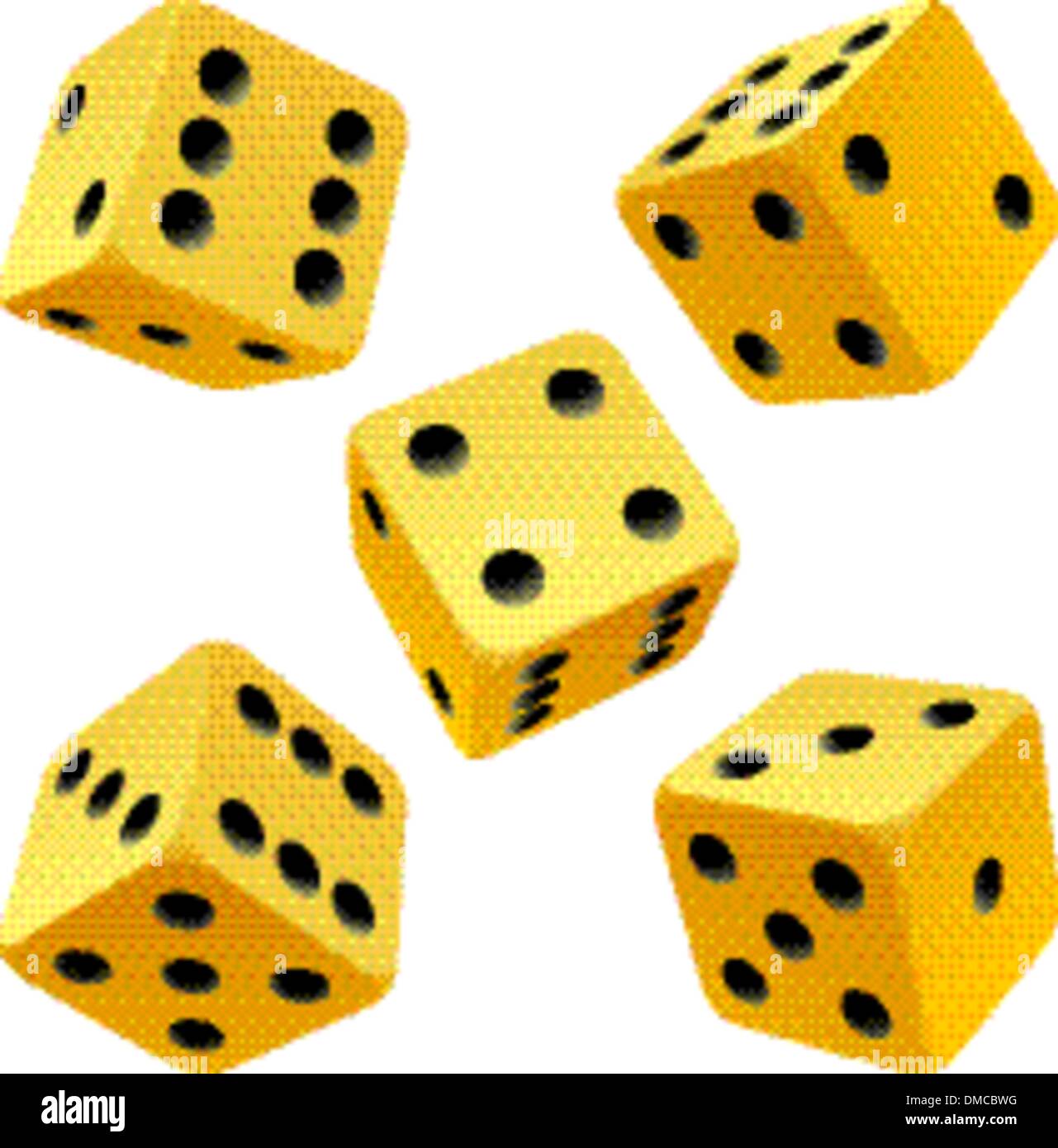 Yellow dice set. Vector icon Stock Vector Image & Art - Alamy