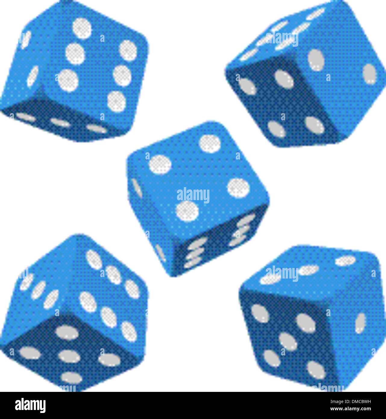 Blue dice set. Vector icon Stock Vector Image & Art - Alamy