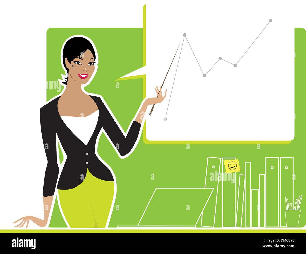 Business woman making a report Stock Vector Image & Art - Alamy