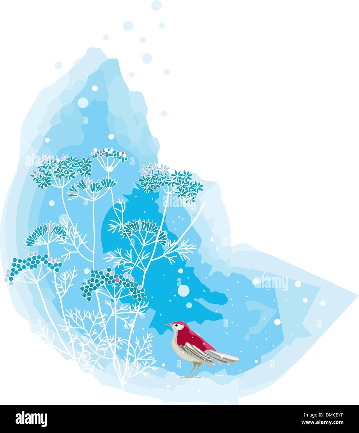 Winter scene with bird Stock Vector Image & Art - Alamy