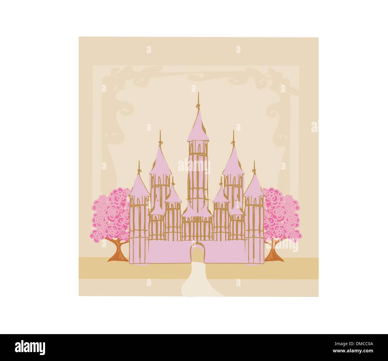 Beautiful princess fairy castle vector vectors Stock Vector Images - Alamy