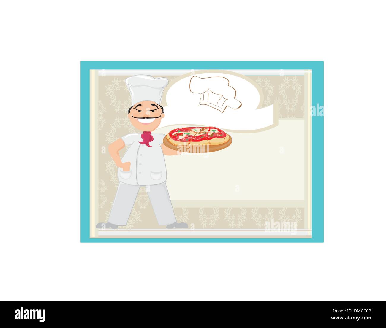 chef with pizza Stock Vector Image & Art - Alamy