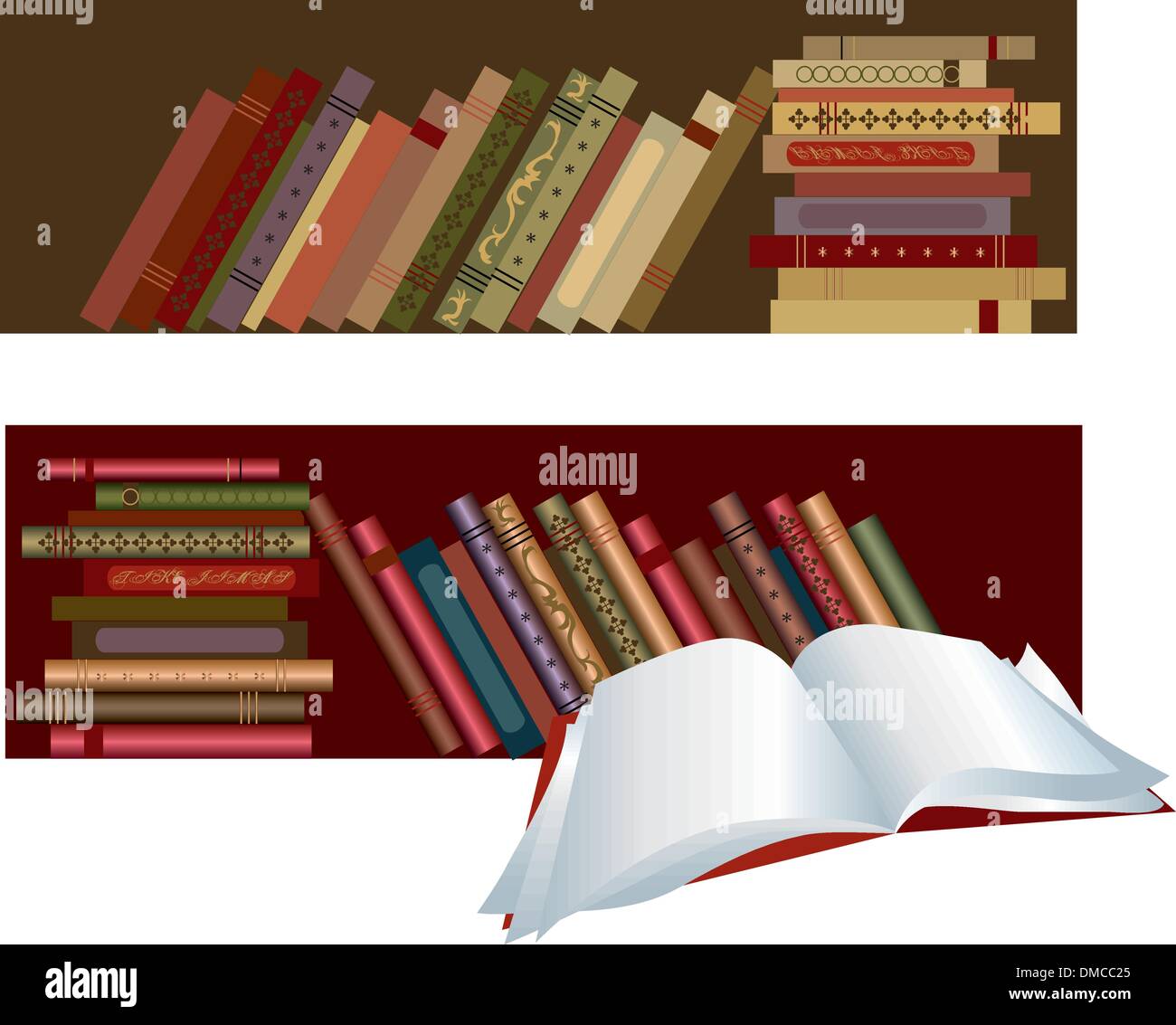 Old books open Stock Vector Images - Alamy
