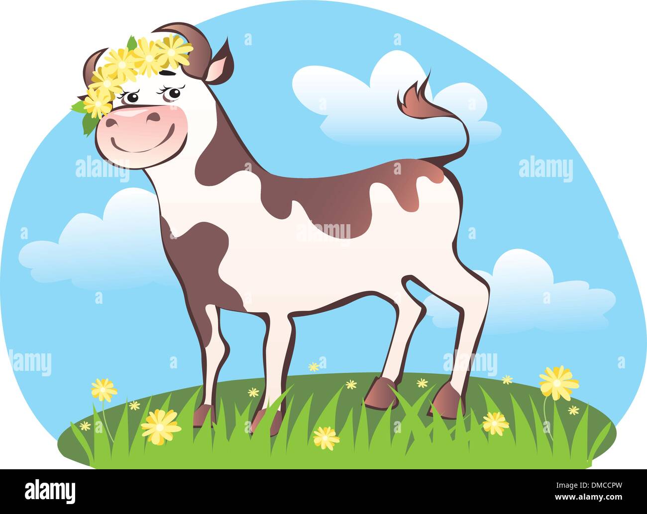Happy cartoon cow hi-res stock photography and images - Alamy