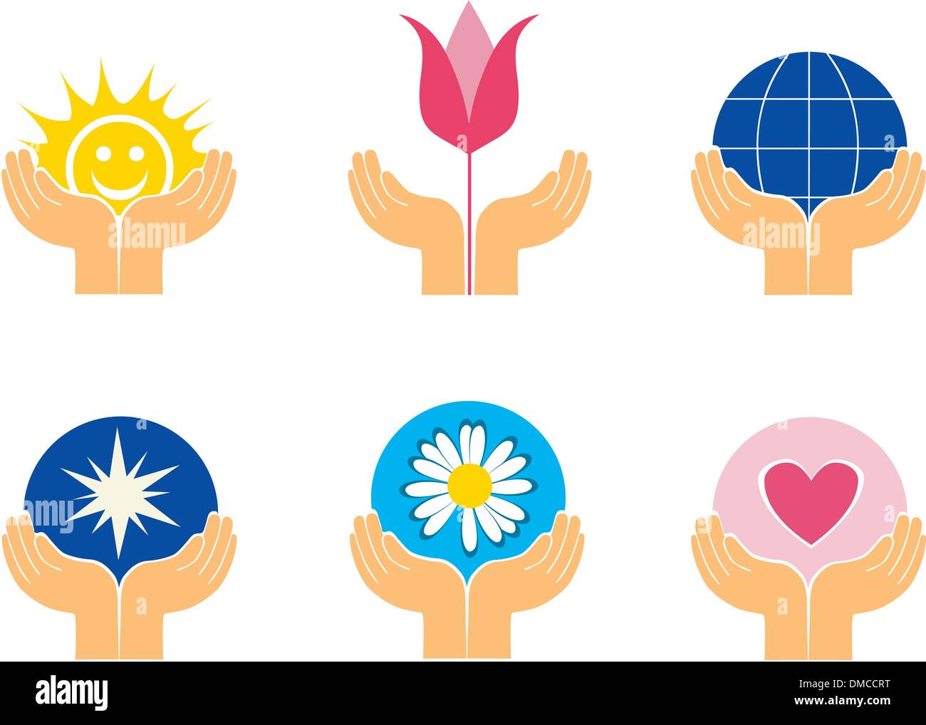 Symbols of hands holding different things Stock Vector Image & Art - Alamy