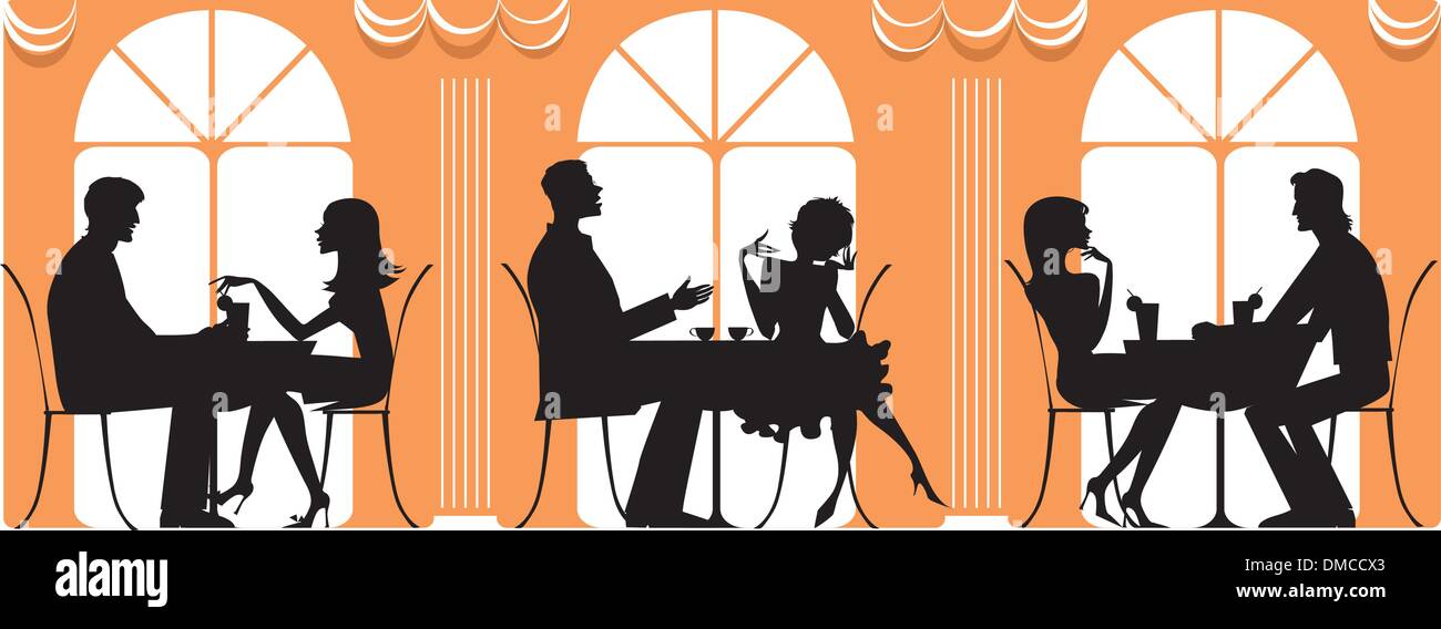 Couple Dining Silhouette High Resolution Stock Photography and Images ...