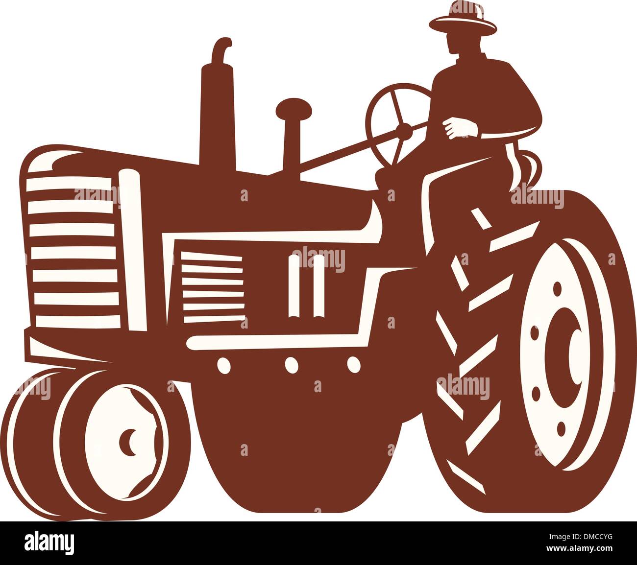 Retro tractor Stock Vector Images - Alamy