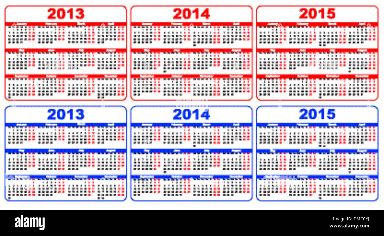 calendar 2013-2015, vector Stock Vector Image & Art - Alamy