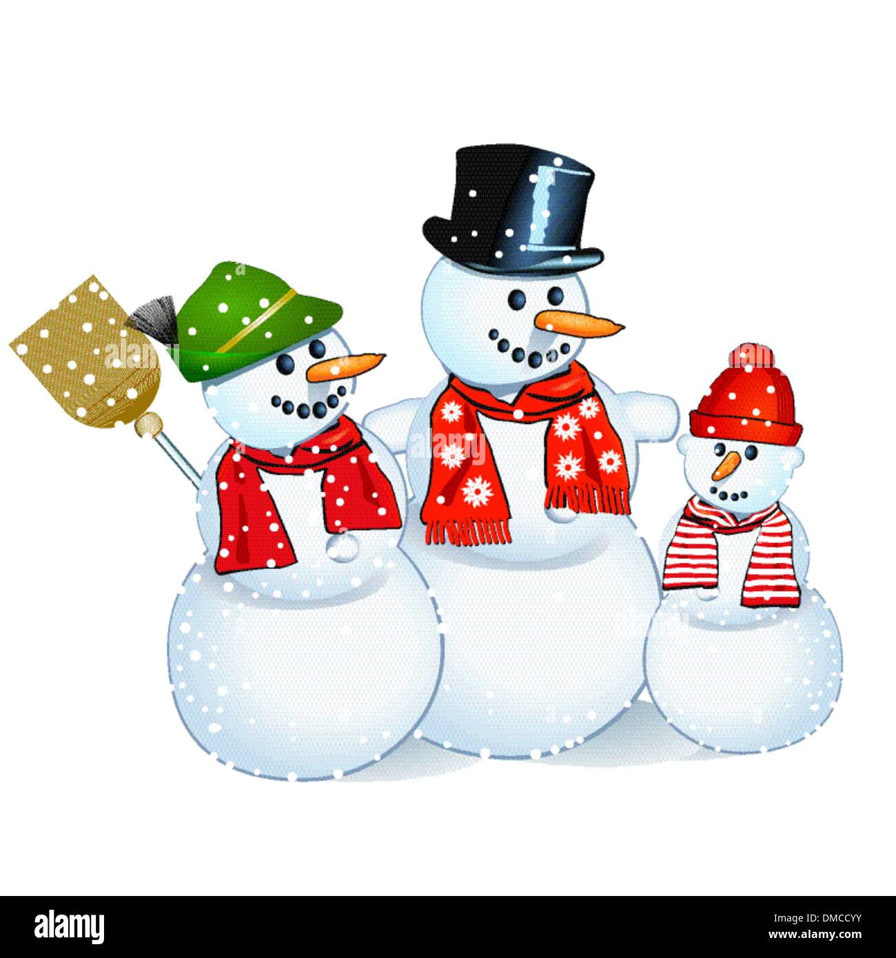 three cheerful snowmen Stock Vector Image & Art - Alamy