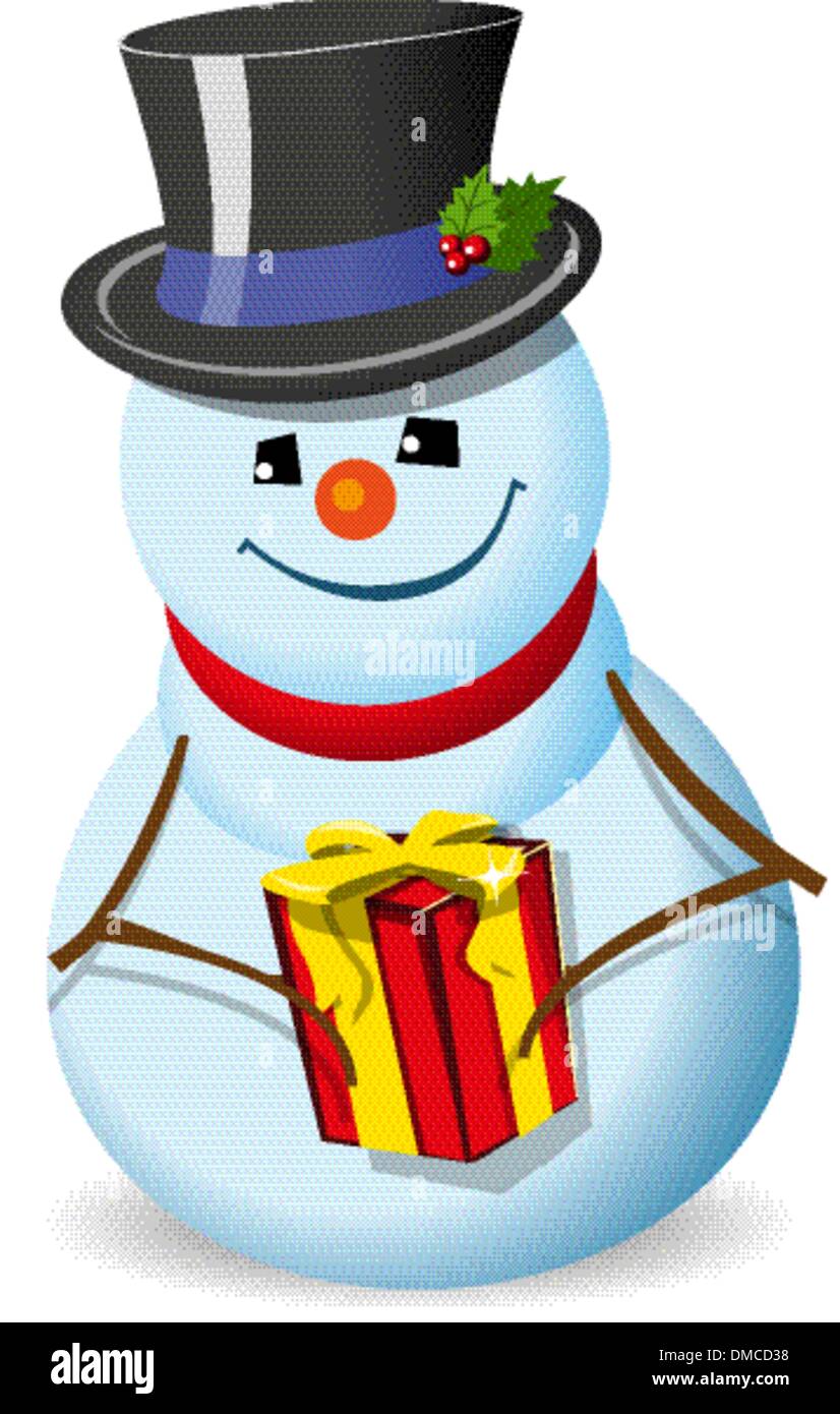 snowman with a gift Stock Vector Image & Art - Alamy