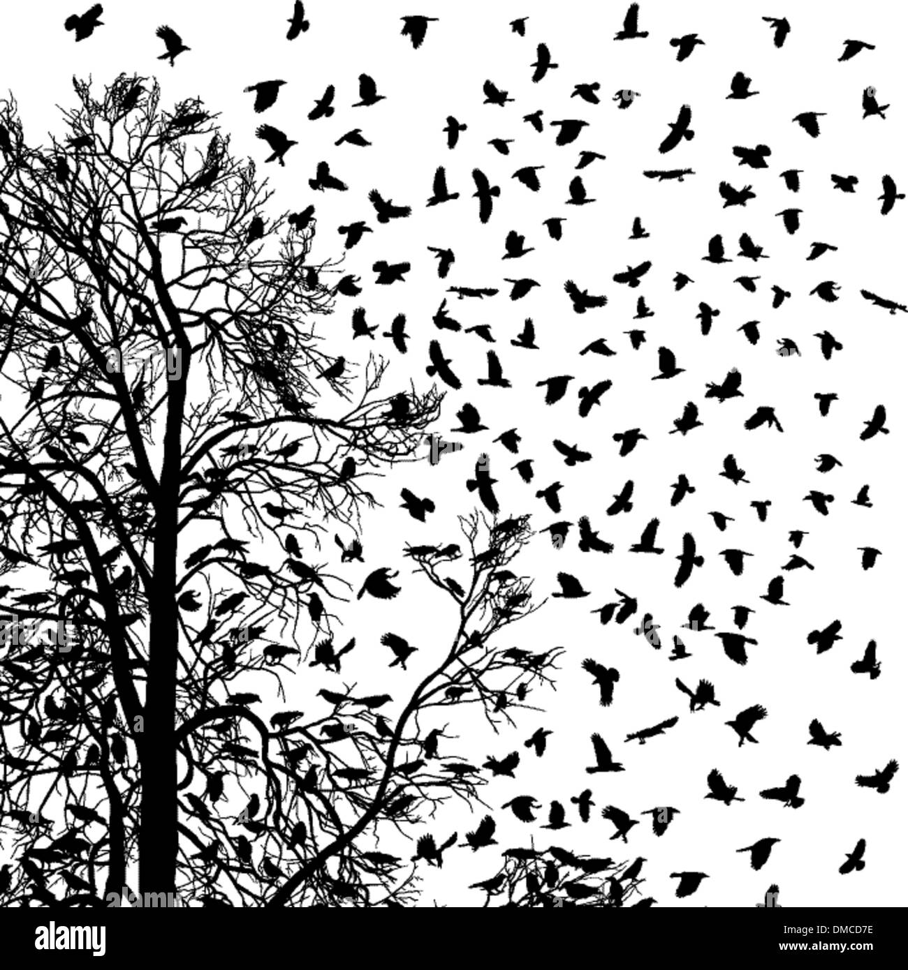 Flock of crows Stock Vector Image & Art - Alamy