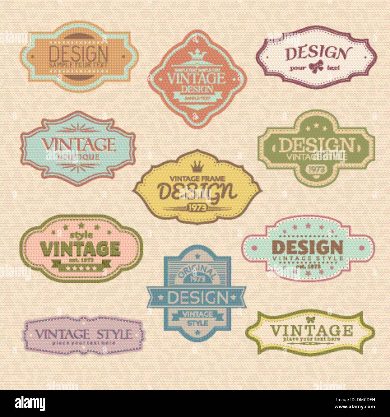 set of vintage retro frames Stock Vector Image & Art - Alamy