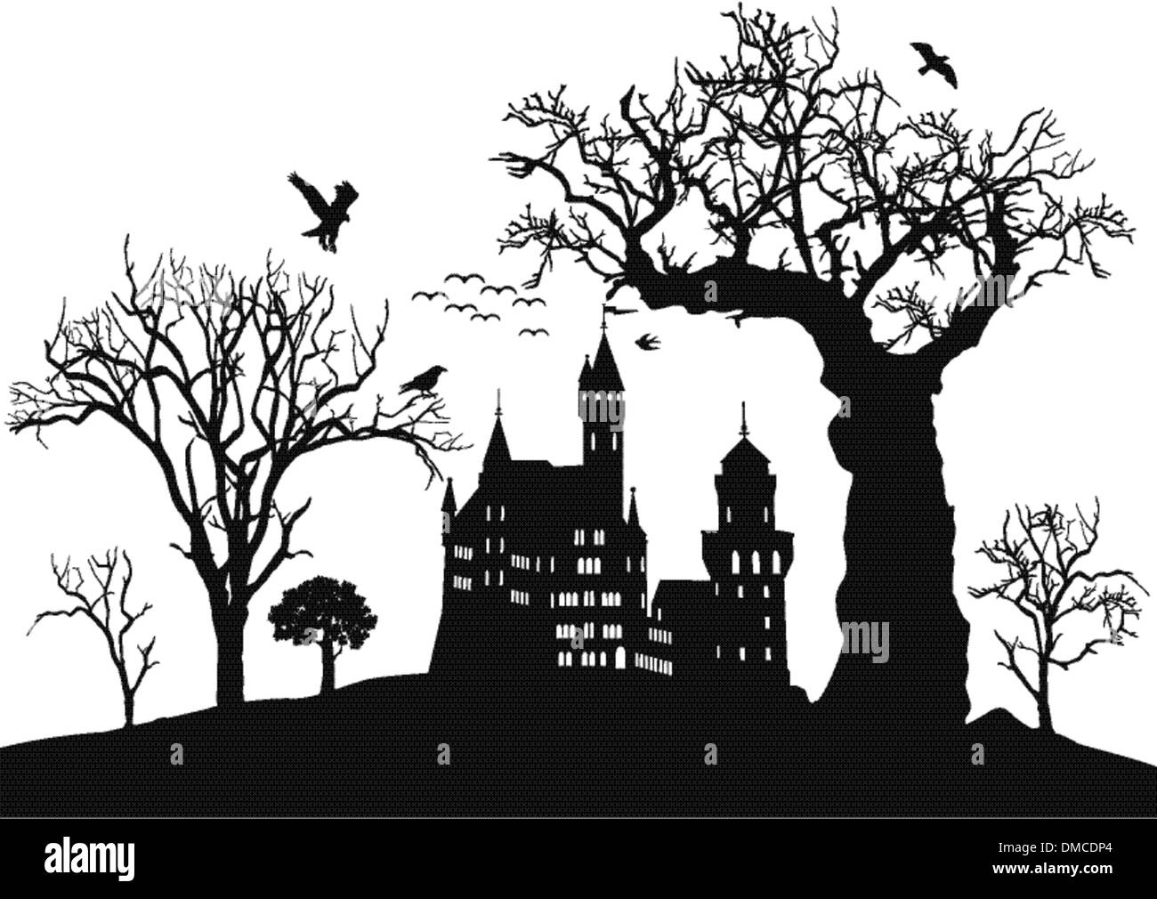 Halloween castle dark Stock Vector Images - Alamy