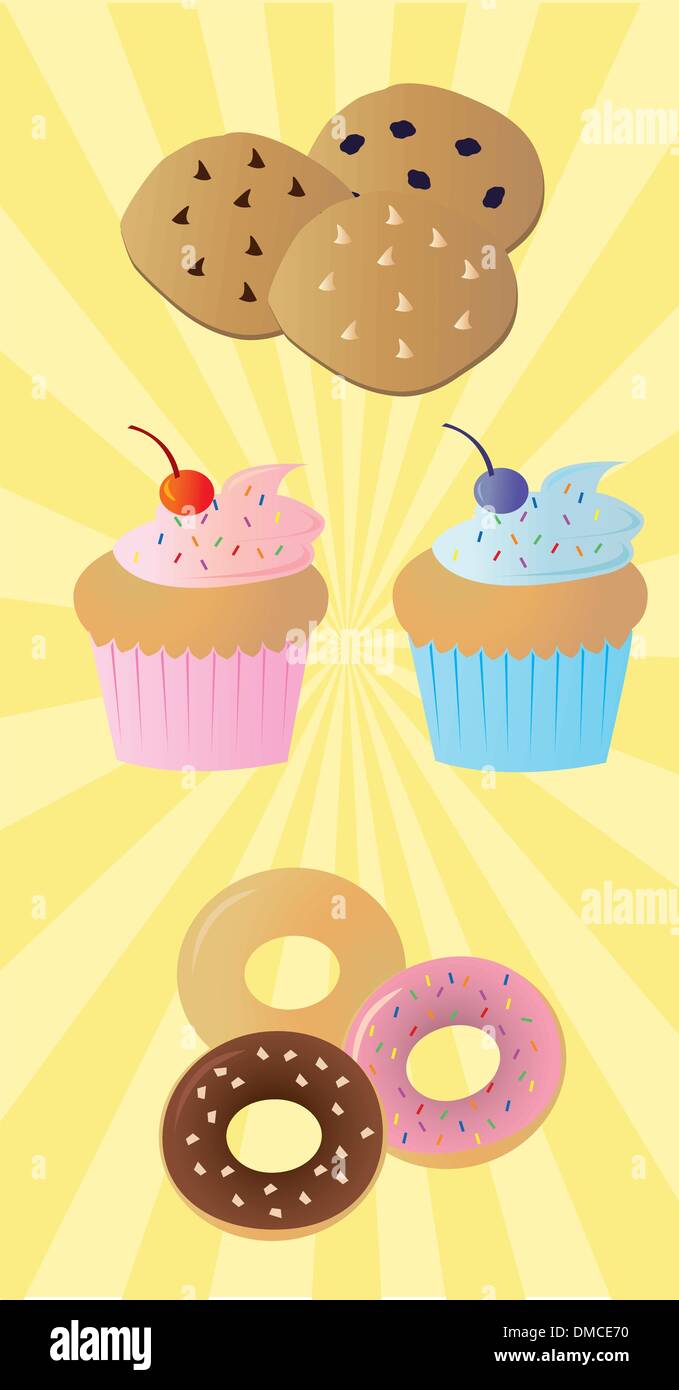 Blue desserts Stock Vector Images - Alamy