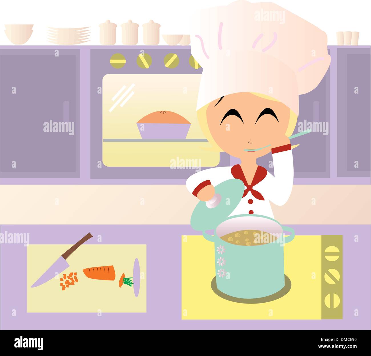 Chef in the Kitchen Stock Vector Image & Art - Alamy