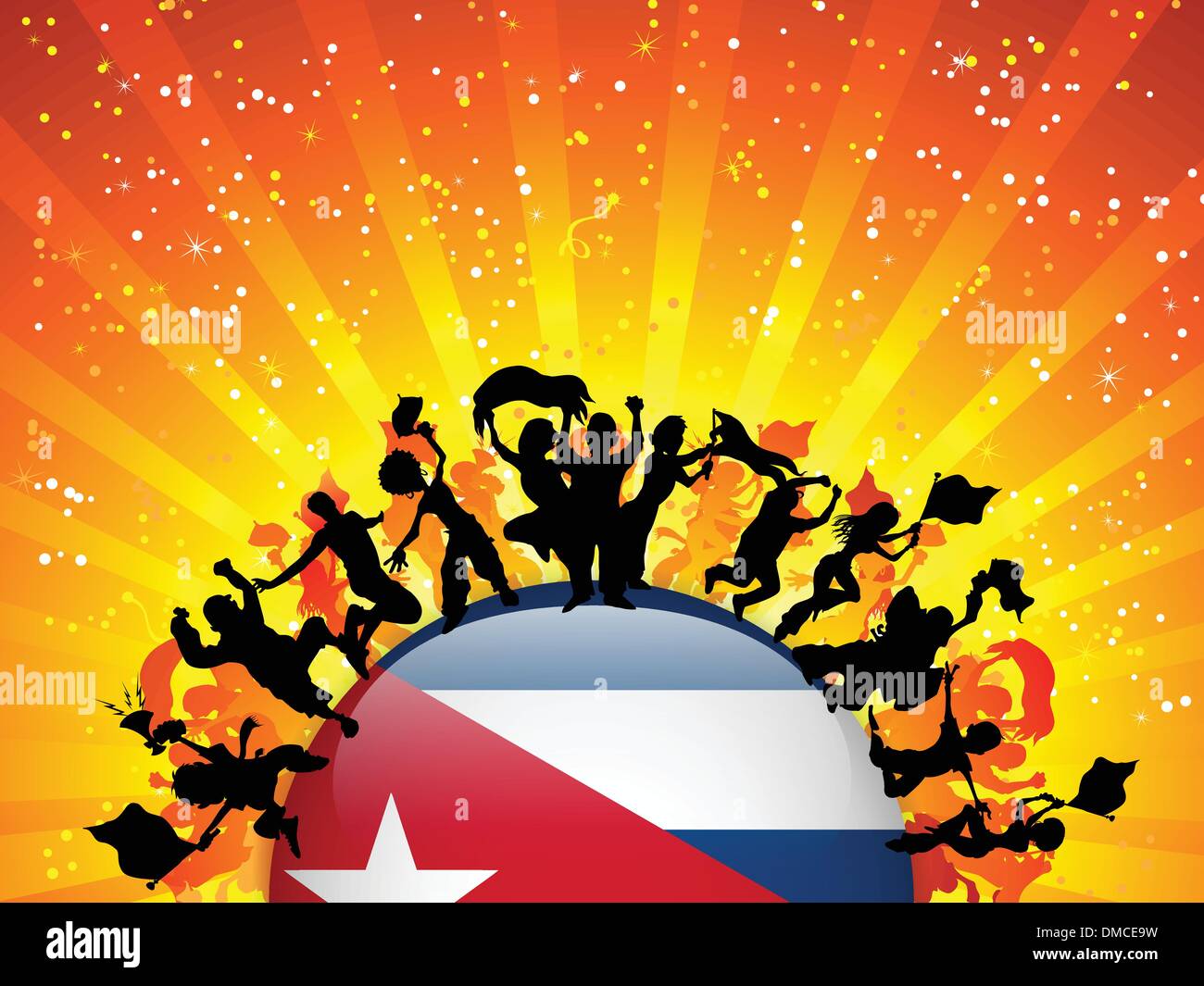 Cuba Sport Fan Crowd with Flag Stock Vector Image & Art - Alamy