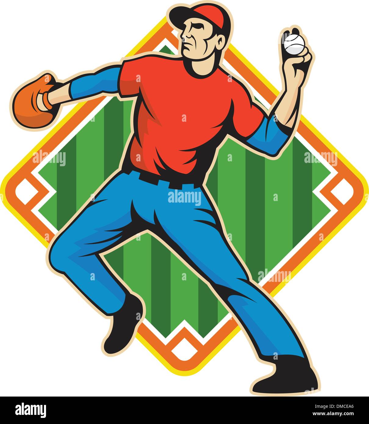 Baseball man pitcher Stock Vector Images - Alamy