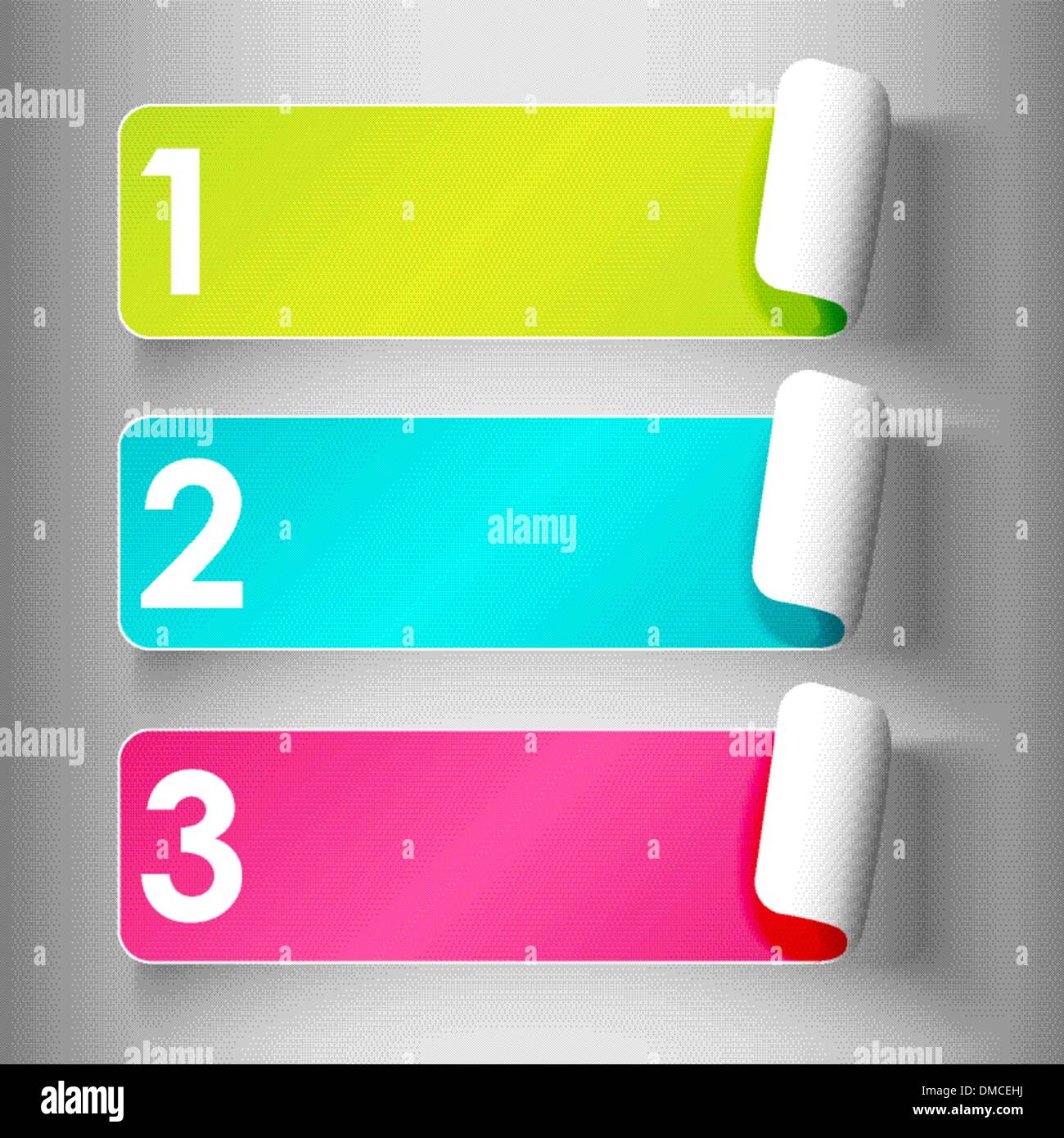 Set 3- numbered peeling labels Stock Vector Image & Art - Alamy