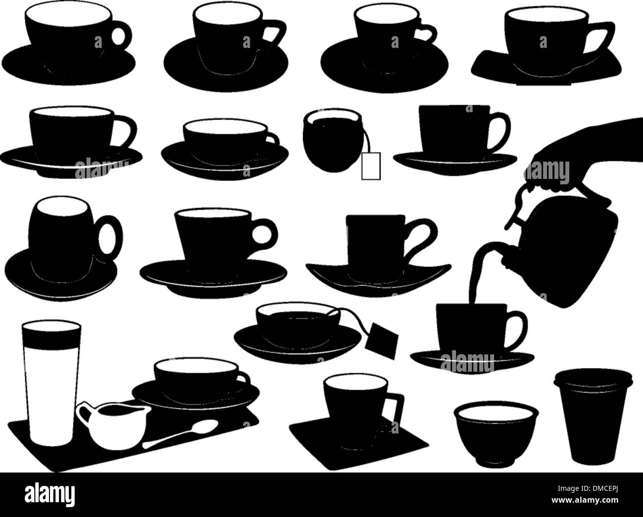 Different cups tea coffee Stock Vector Images - Alamy
