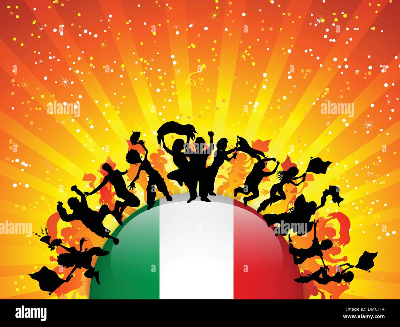 Italy Sport Fan Crowd with Flag Stock Vector Image & Art - Alamy