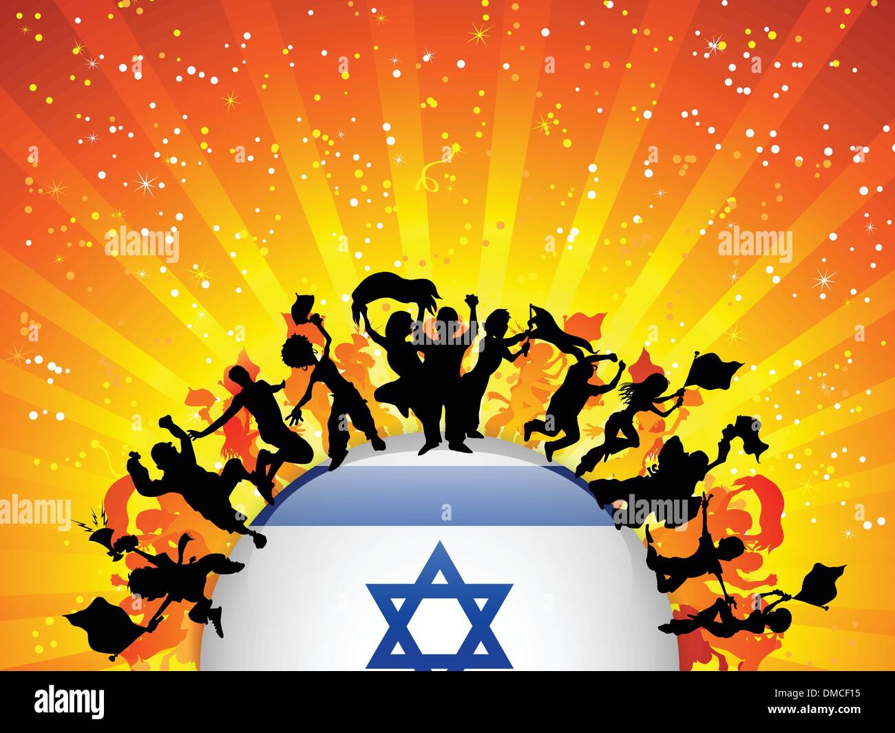 Israel Sport Fan Crowd with Flag Stock Vector Image & Art - Alamy