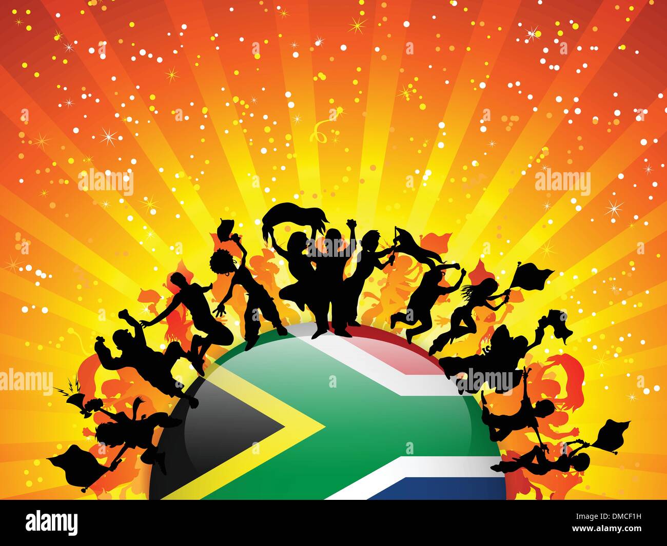 South African Football Fan Stock Vector Images Alamy