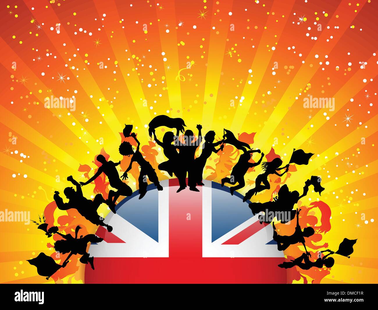 Football stadium crowd uk Stock Vector Images - Alamy