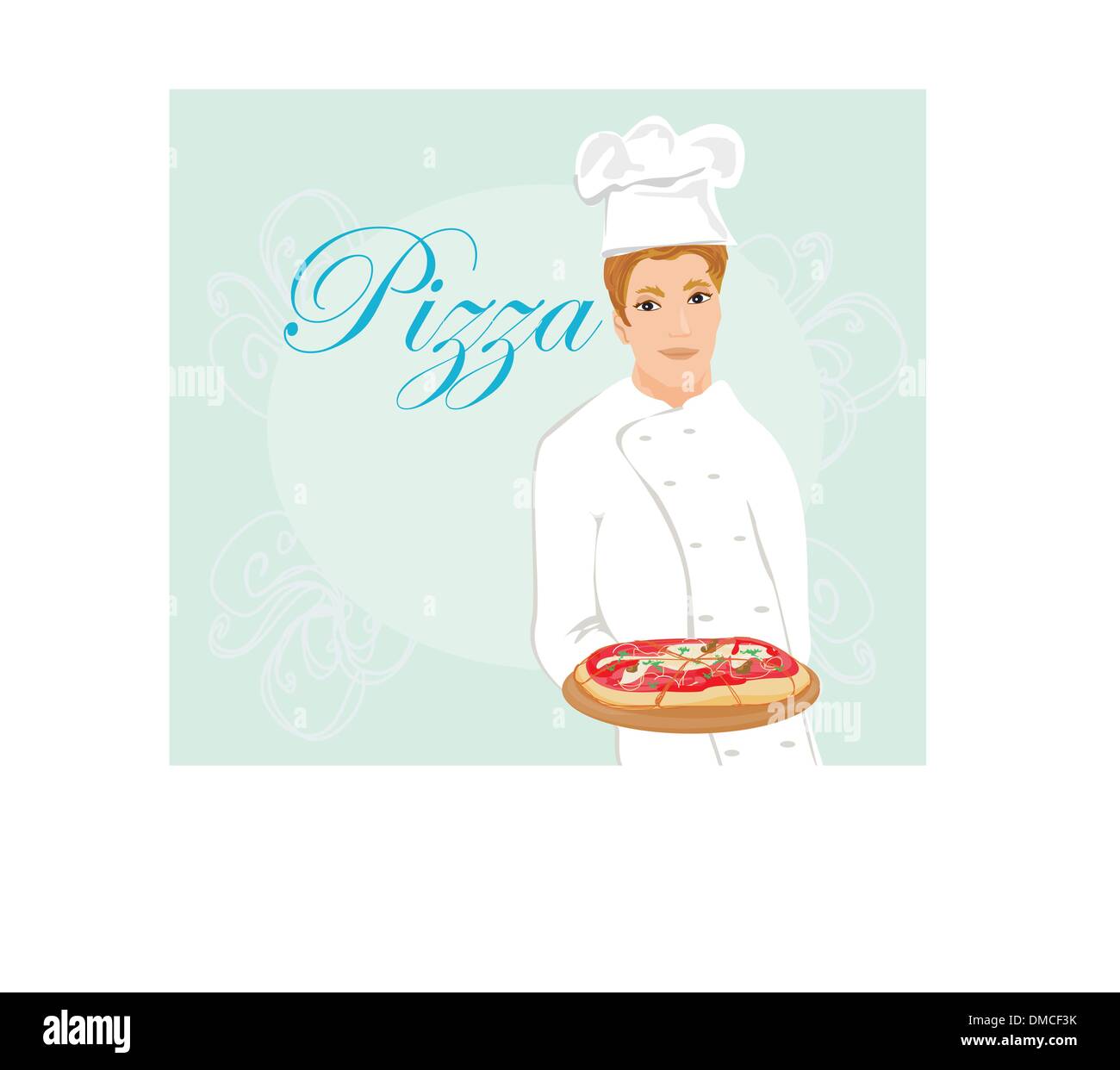 chef with pizza Stock Vector Image & Art - Alamy
