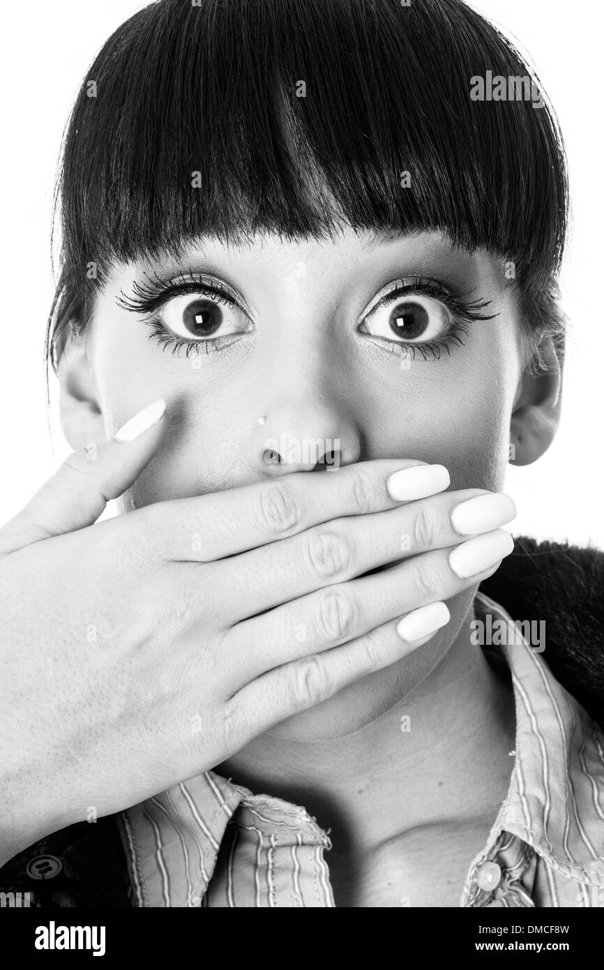 Shocked Embarrassed Young Woman Stock Photo - Alamy