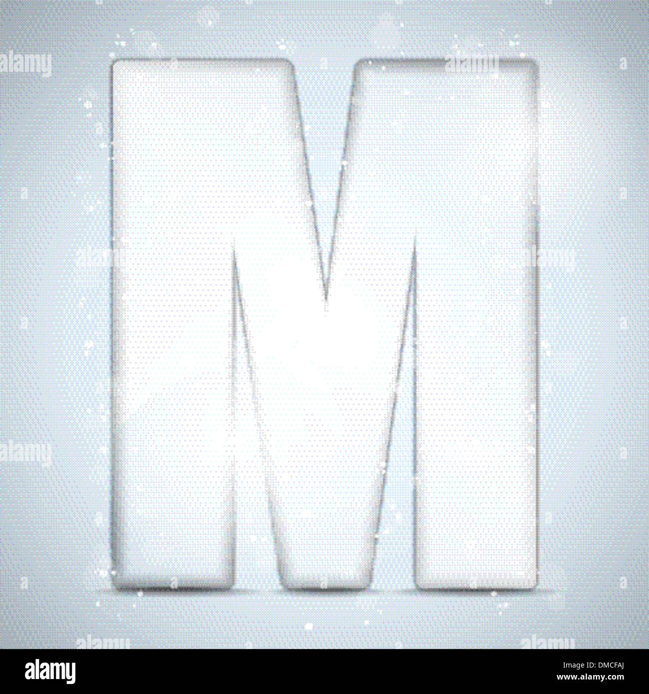 Alphabet Glass Shiny with Sparkles on Background Letter M Stock Vector ...