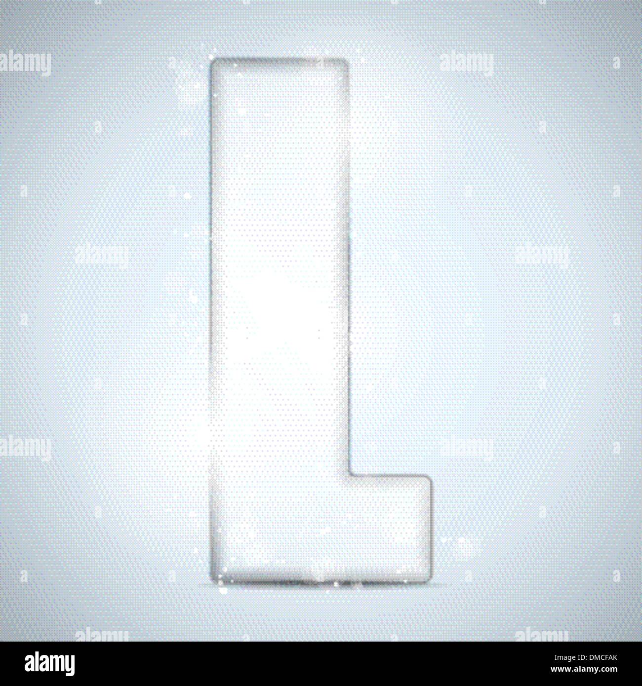 Alphabet Glass Shiny with Sparkles on Background Letter L Stock Vector ...