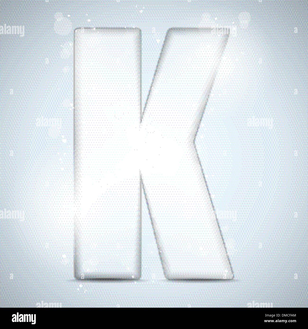 Alphabet Glass Shiny with Sparkles on Background Letter K Stock Vector ...