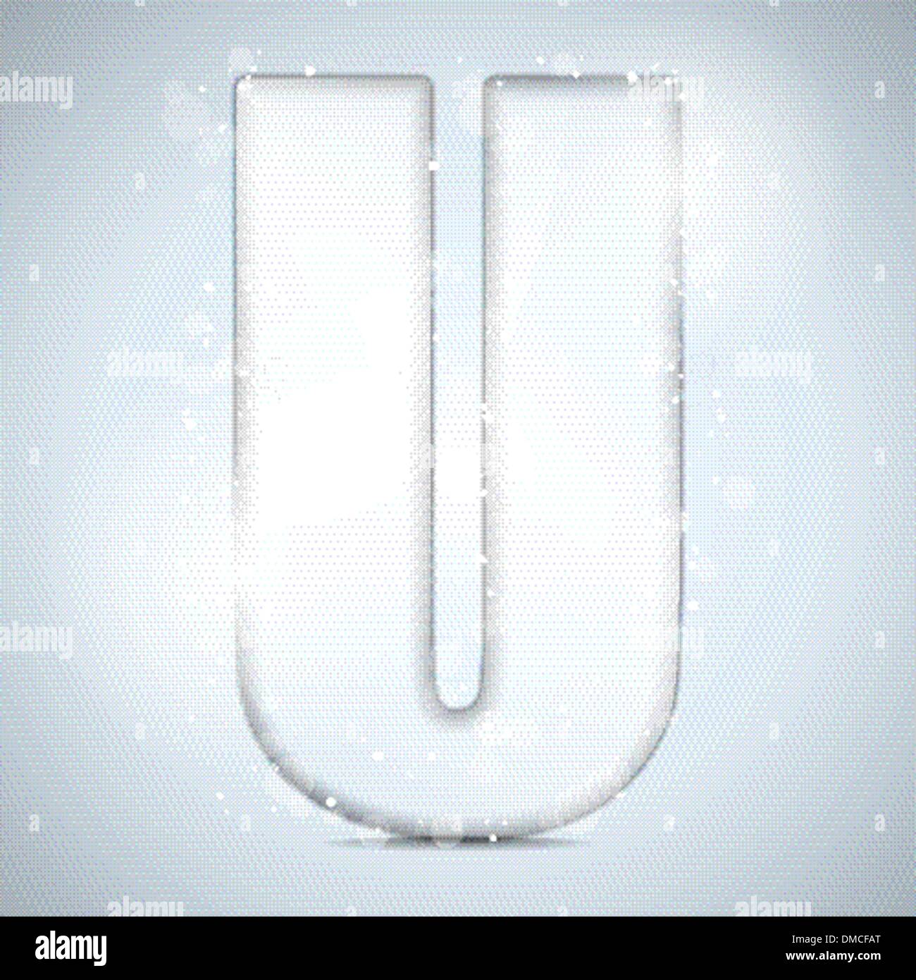 Alphabet Glass Shiny with Sparkles on Background Letter U Stock Vector ...