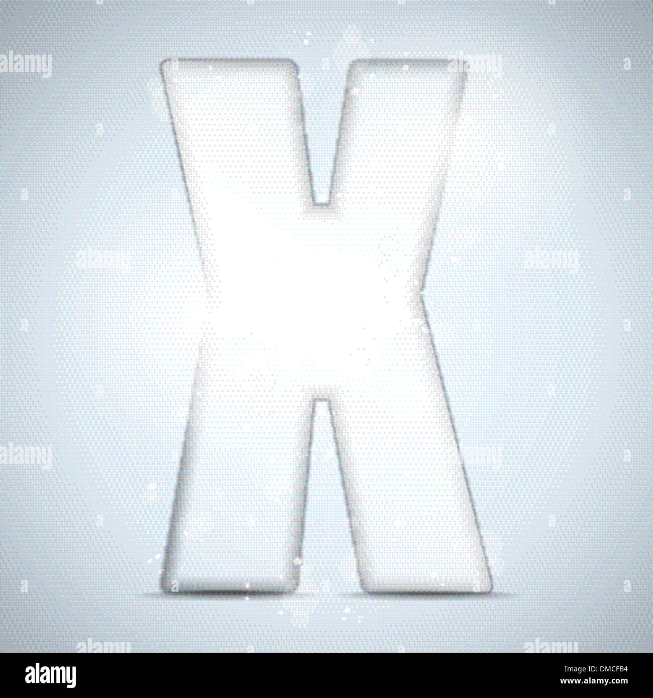 Alphabet Glass Shiny with Sparkles on Background Letter X Stock Vector ...