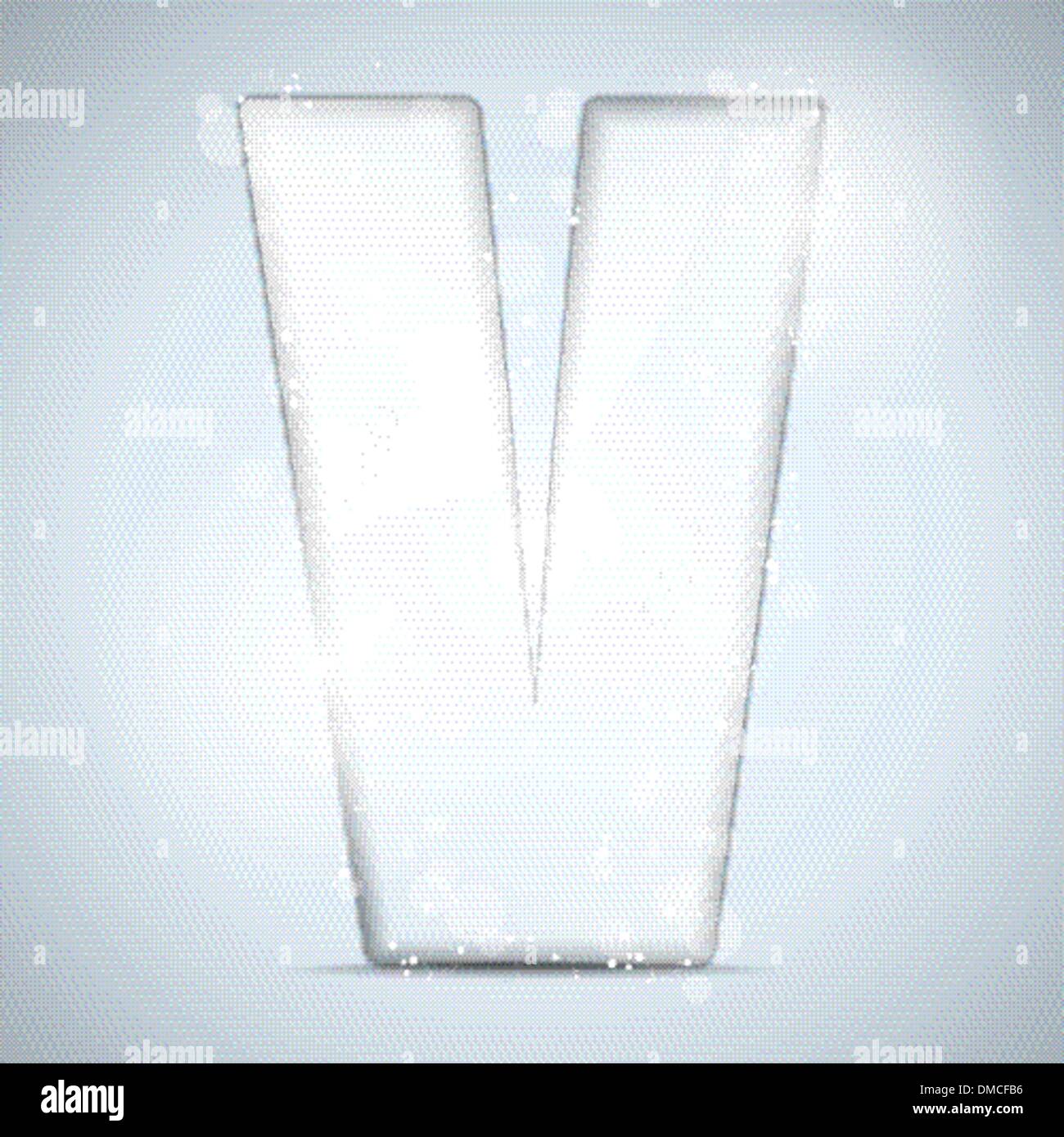 Alphabet Glass Shiny with Sparkles on Background Letter V Stock Vector ...