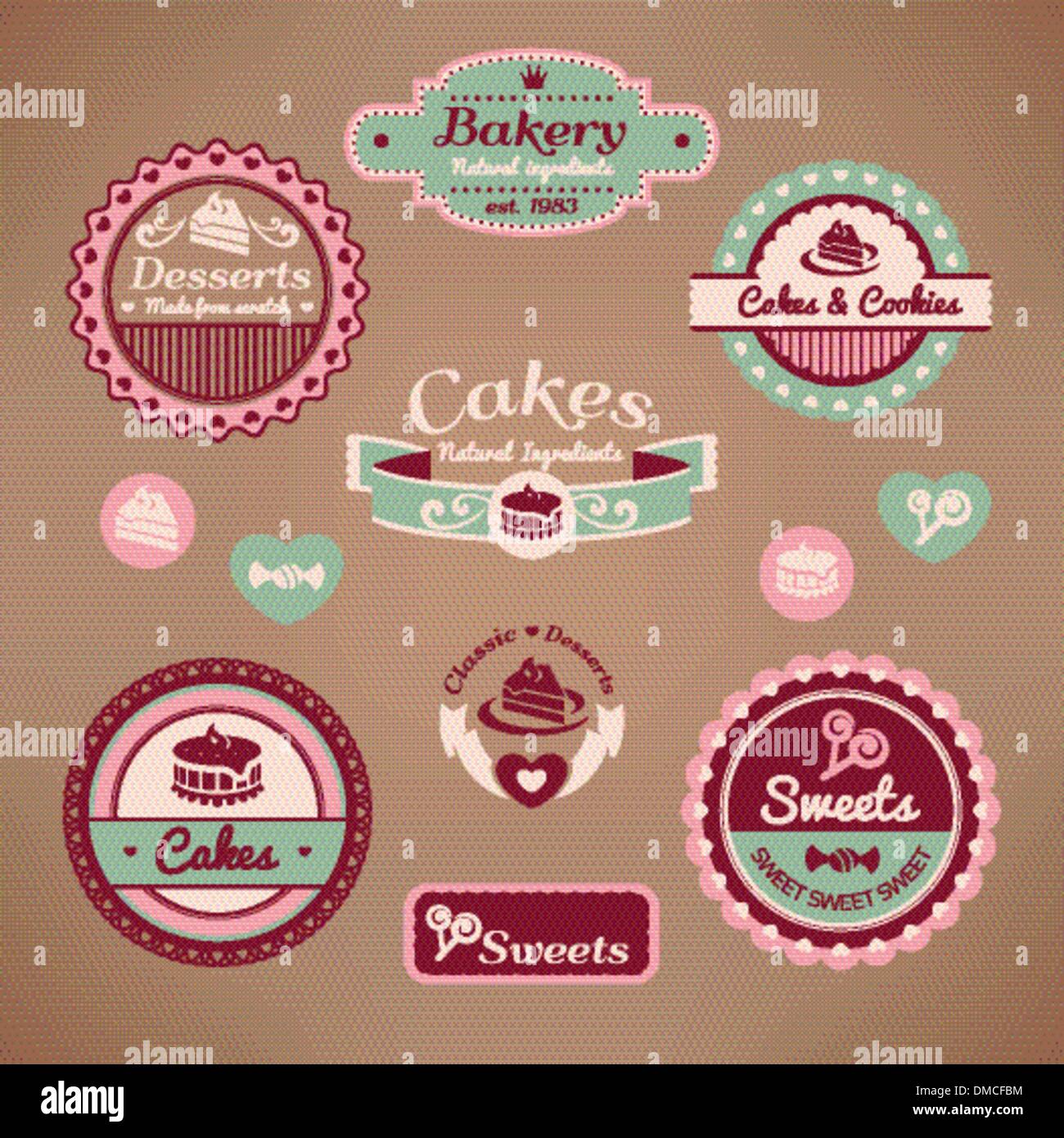 Retro bakery style label set hi-res stock photography and images - Alamy