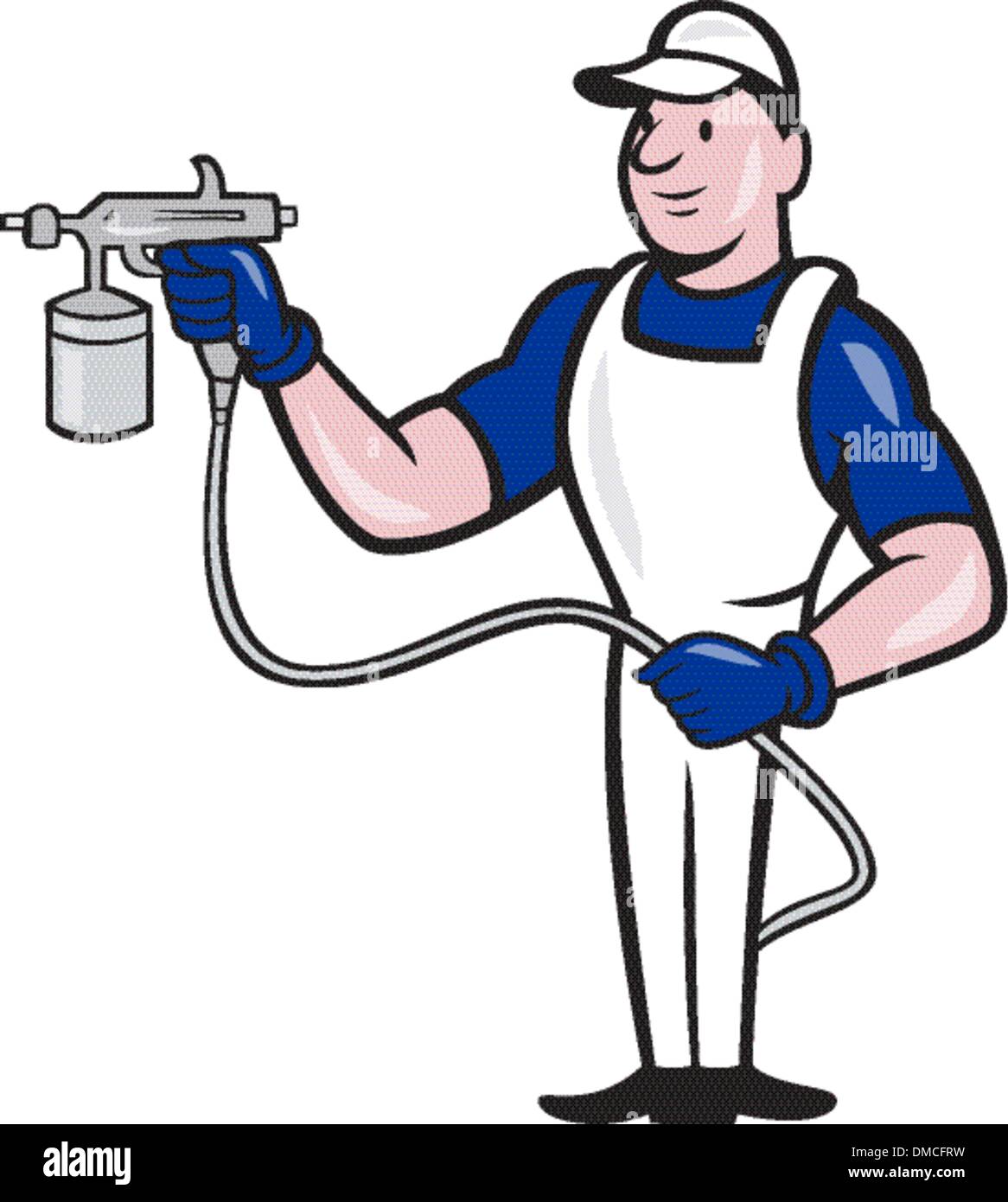 Spray Painter Spraying Gun Cartoon Stock Vector Image & Art - Alamy