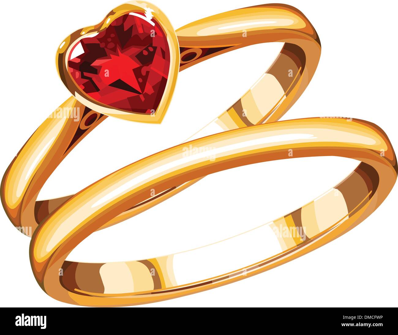 Two red rings Stock Vector Images - Alamy