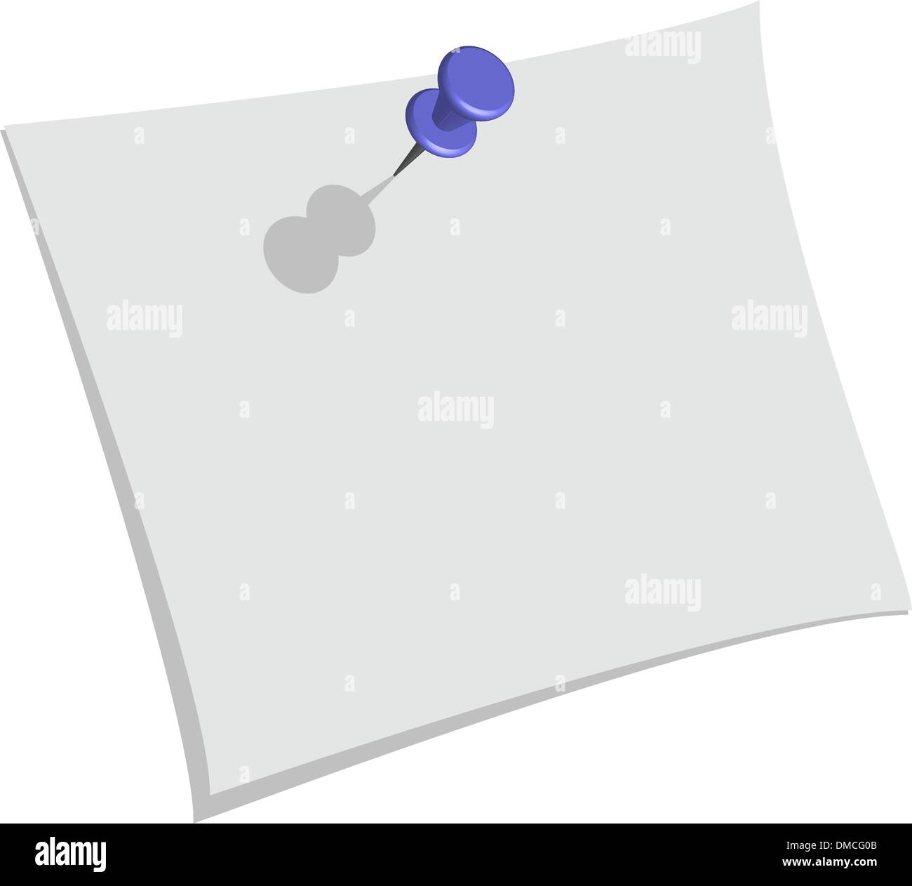 Blank paper note and pin Stock Vector Images - Alamy