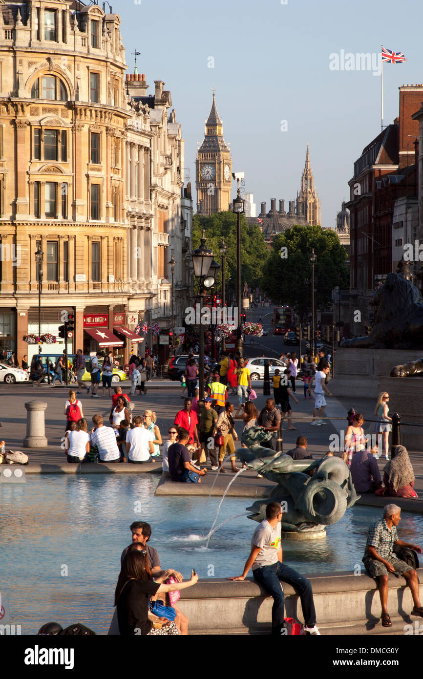 Trafalgar Square and Big Ben, London Stock Photo - Alamy