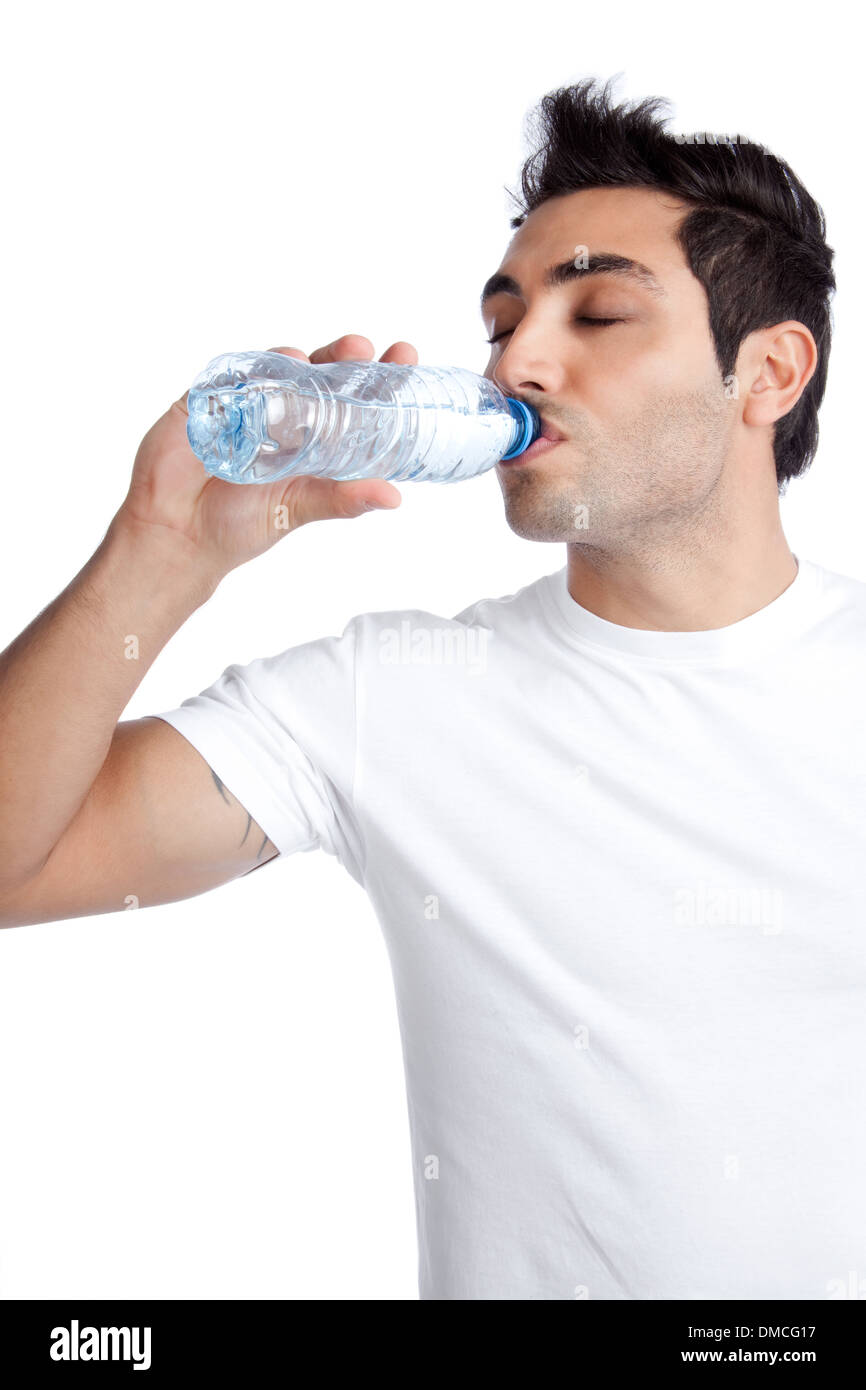 Man Drinking Water from Bottle Stock Photo - Alamy