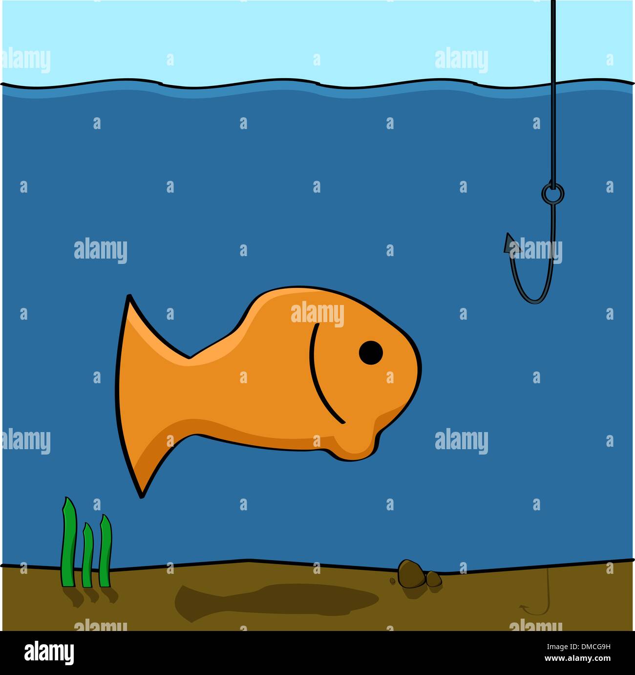 Fishing hook cartoon Stock Vector Images - Alamy