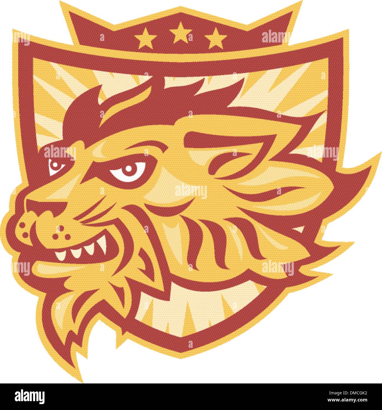 Lion Mascot Head Shield Stock Vector Image & Art - Alamy