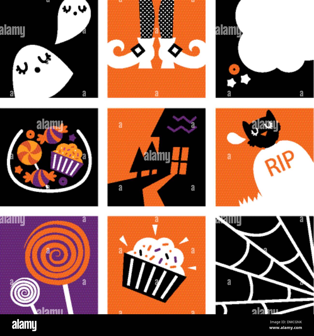 Nine halloween square icons collection Stock Vector Image & Art - Alamy